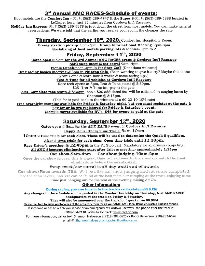 AMC RACES 2020-Cordova,IL - The AMC Forum - Page 1
