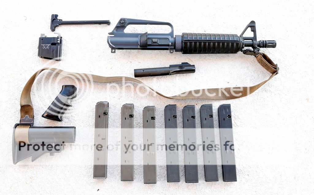 Colt 635 9mm SMG parts kit MUST SEE 7 mags, CAR stock,mag block, Colt ...