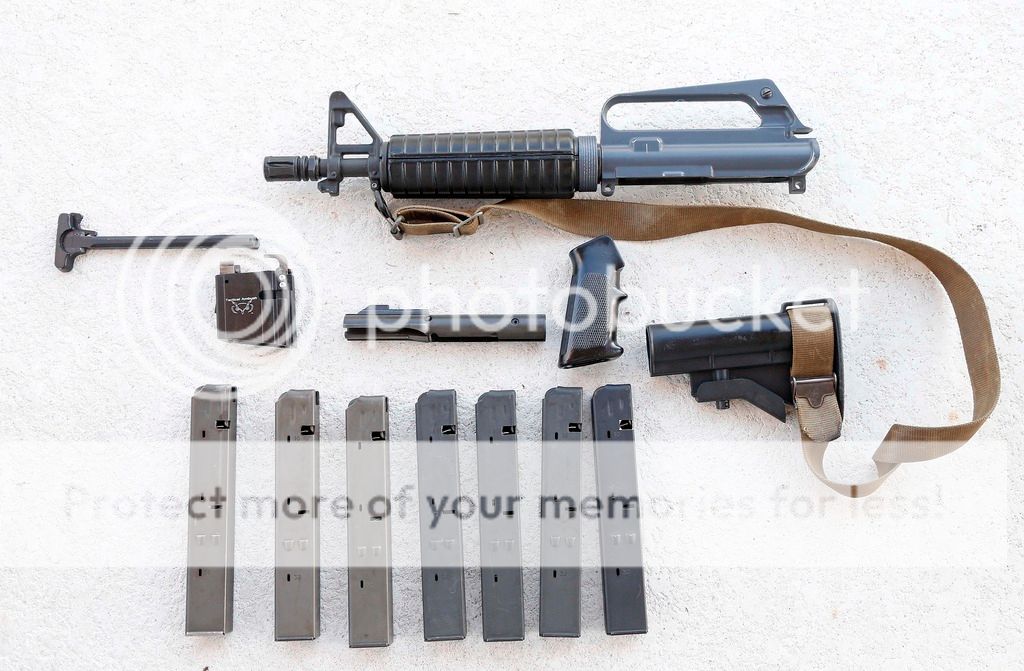 Colt 635 9mm SMG parts kit MUST SEE 7 mags, CAR stock,mag block, Colt ...